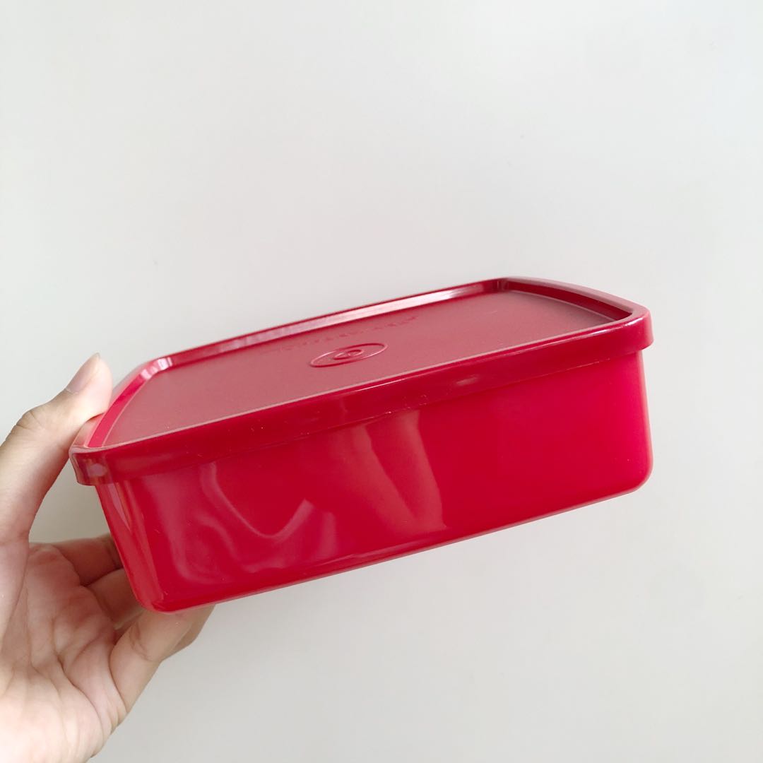 BNIP Tupperware Ruby Red Container, Furniture & Home Living ...