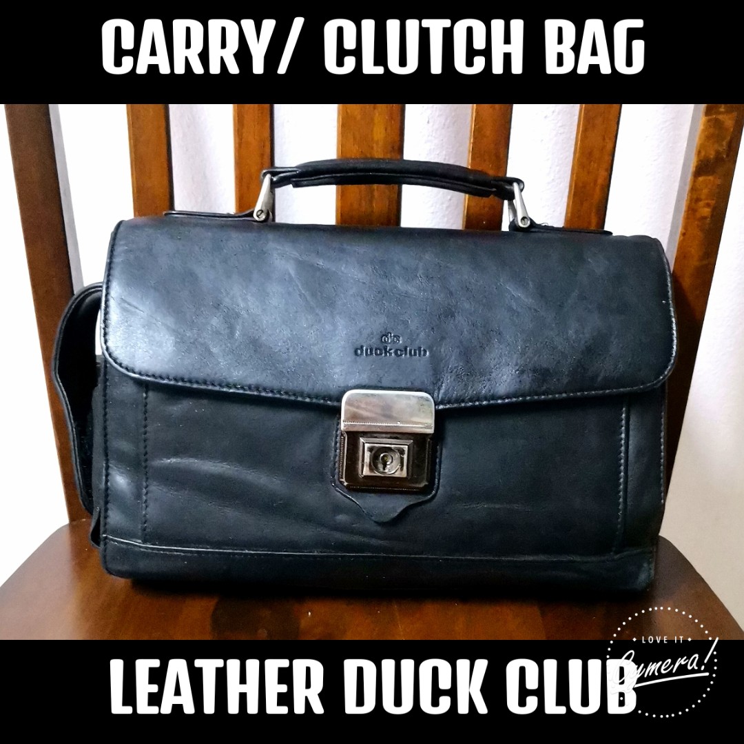CARRY/ CLUTCH BAG LEATHER DUCK CLUB, Men's Fashion, Bags, Belt bags ...