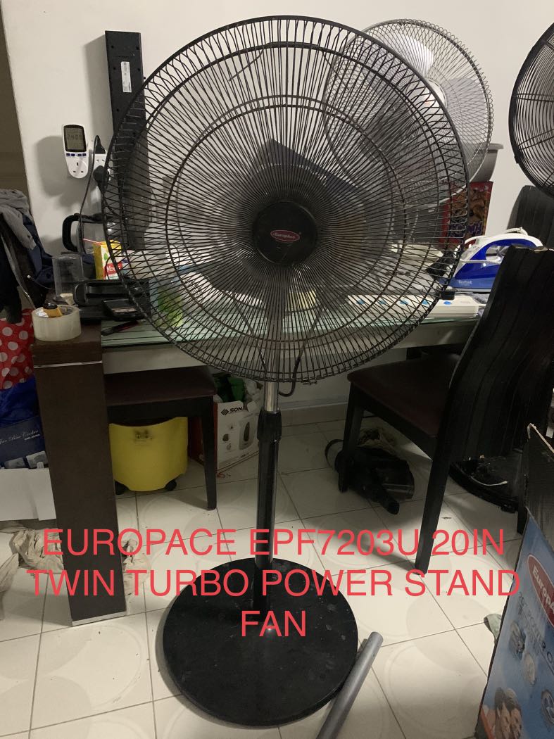 EUROPACE EPF7203U 20IN TWIN TURBO POWER STAND FAN, TV & Home Appliances ...