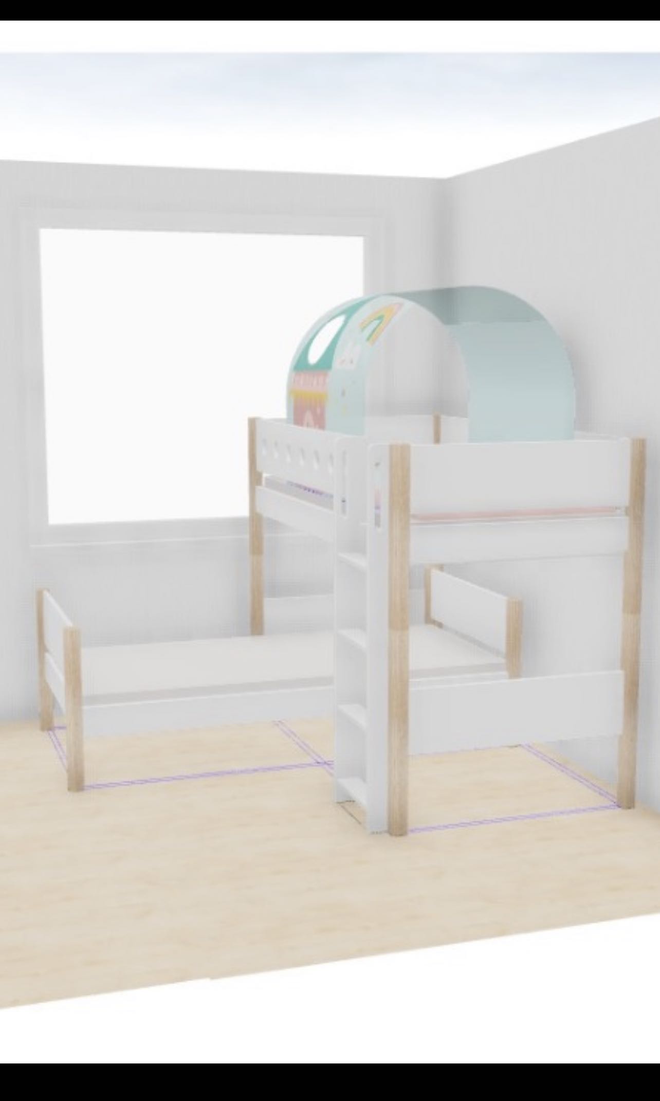 Flexa bunk bed, 傢俬＆家居, 傢俬, 床架及床褥 - Carousell