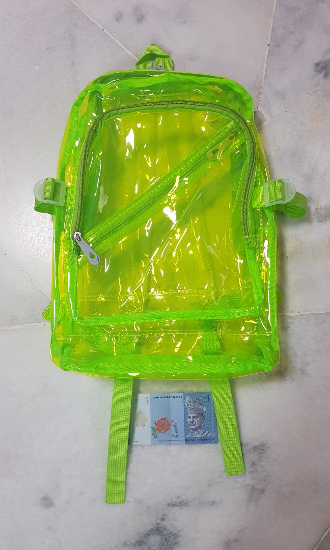 Fluorescent Yellow See-Through Backpack, Babies & Kids, Babies & Kids ...