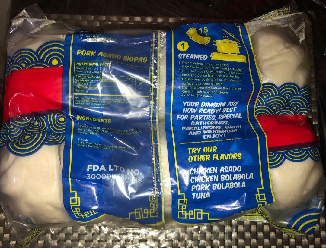 FOR SALE Metro Manila ONLY Dimsum Factory Siopao Per Pack, Food ...