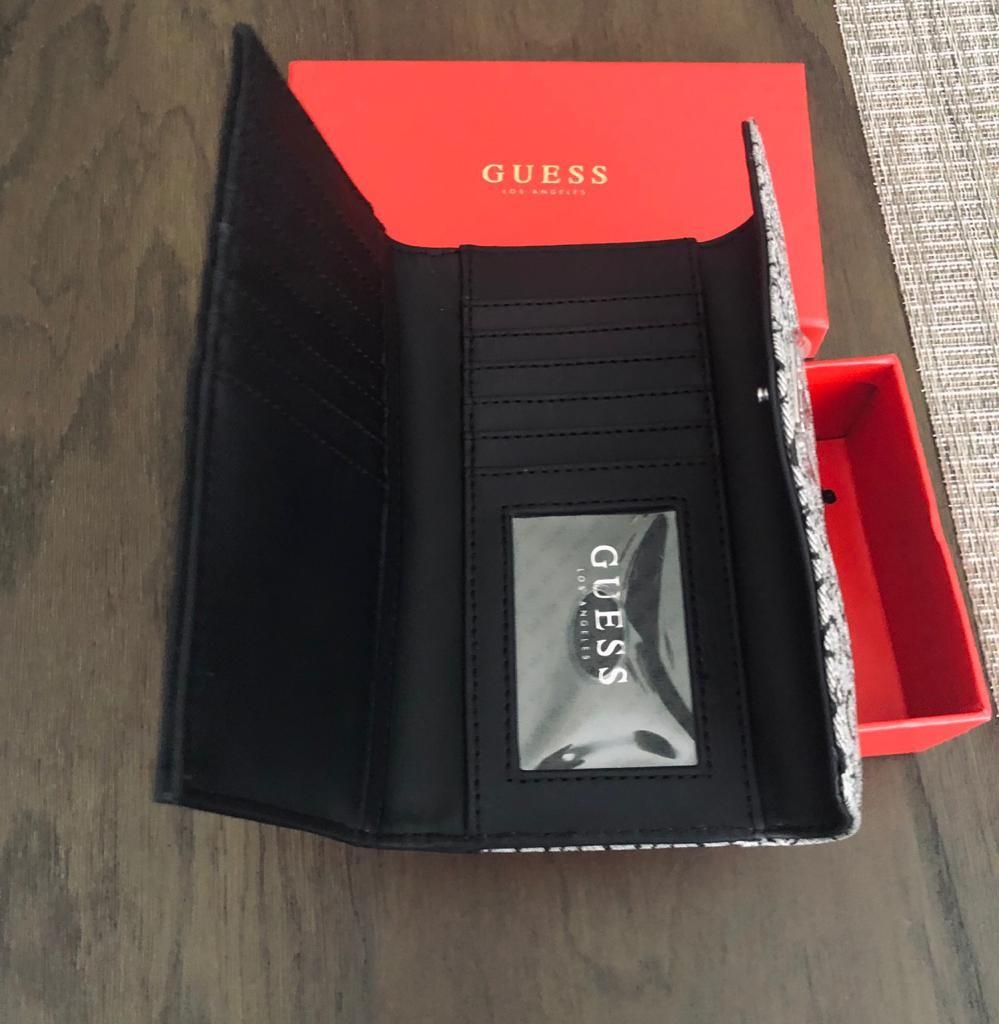 GUESS LOGO WALLET IN SIGNATURE CANVAS, Women's Fashion, Bags & Wallets ...