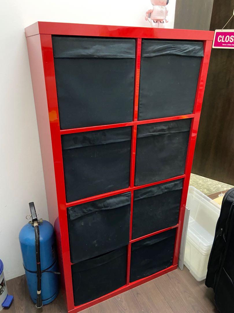 Limited Edition IKEA Kallax Red Bookcase, Furniture & Home Living ...