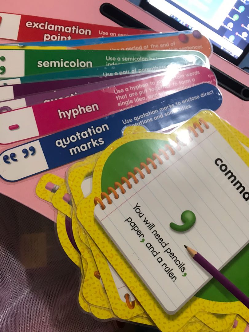 Laminated Punctuation marks with examples, Hobbies & Toys, Stationary ...