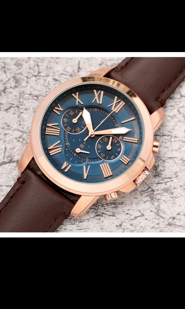 Men Grant & Machine Chronograph Leather Watch Waterproof Luxury(0004 ...