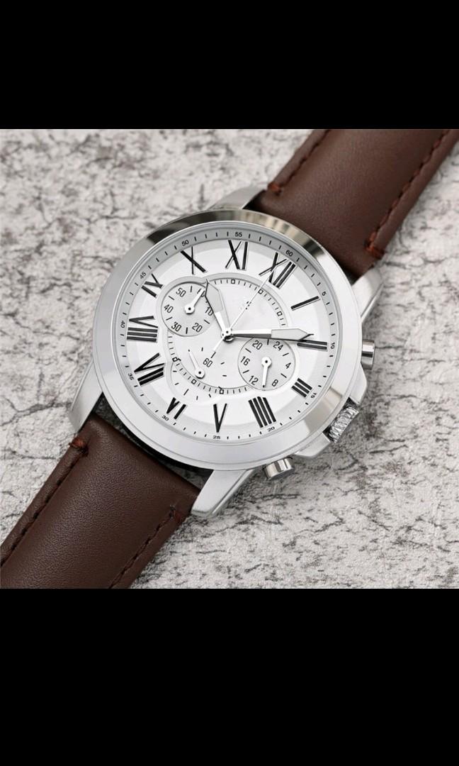 Men Grant & Machine Chronograph Leather Watch Waterproof Luxury(0004 ...