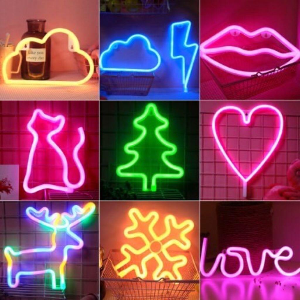 NEON LIGHTS DESIGN WALL DECORATION ROOM LED ART STYLE COOL VIBRANT, Car ...
