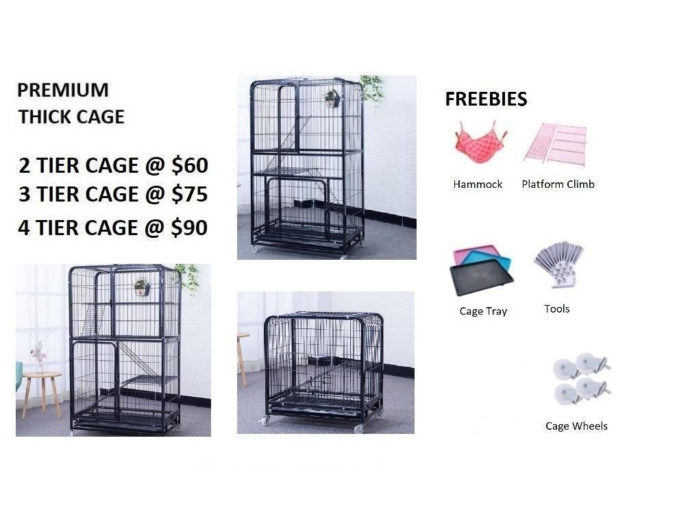 New 3 Tier Premium Thick Cage with freebies - Cat Cage, Pet Supplies ...