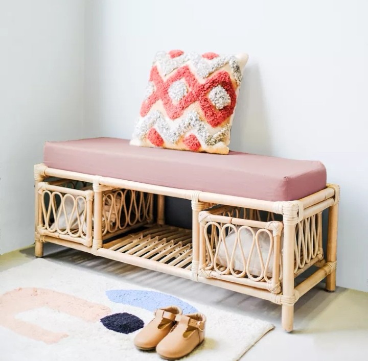 PO L90 cm Real Bamboo Storage Bench, Furniture & Home Living, Furniture ...