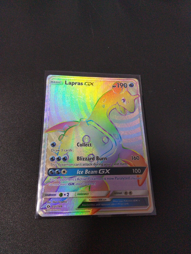 Pokemon TCG Lapras GX Hyper Rare - Sun & Moon Base Set, Hobbies & Toys ...