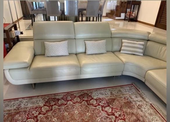 Premium Leather Sofa by KUKA. 3.2m x 2.5m, Furniture & Home Living ...