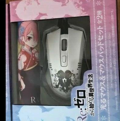 Re:Zero Rem Ram Glowing Mouse Blue Light USB Type Mouse Mousepad Anime ...