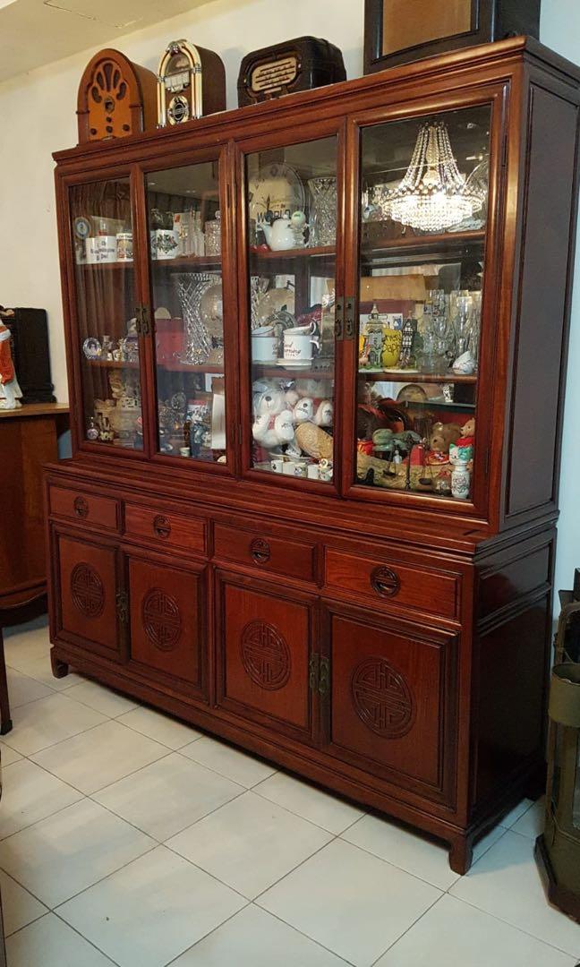 Rosewood Display Cabinet, Furniture & Home Living, Furniture, Shelves ...
