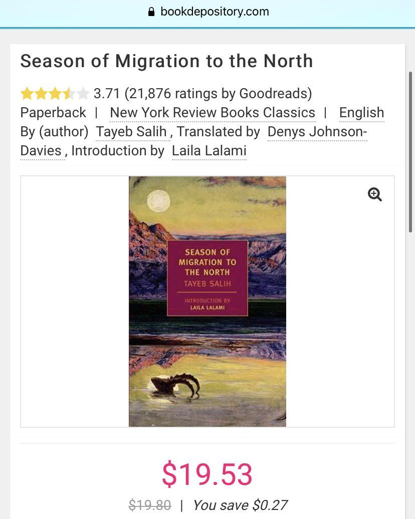 Season of Migration to the North - Tayeb Salih, Hobbies & Toys, Books ...