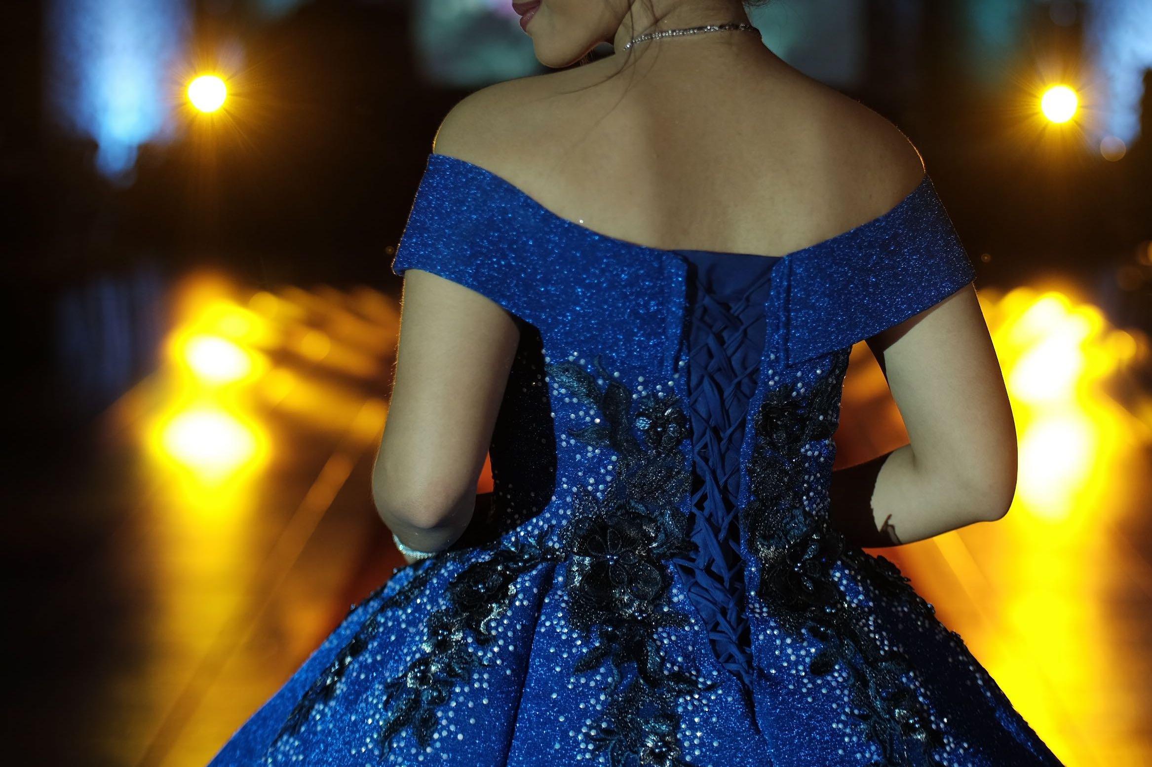 Midnight blue debut gown, Women's Fashion, Dresses & Sets, Evening ...