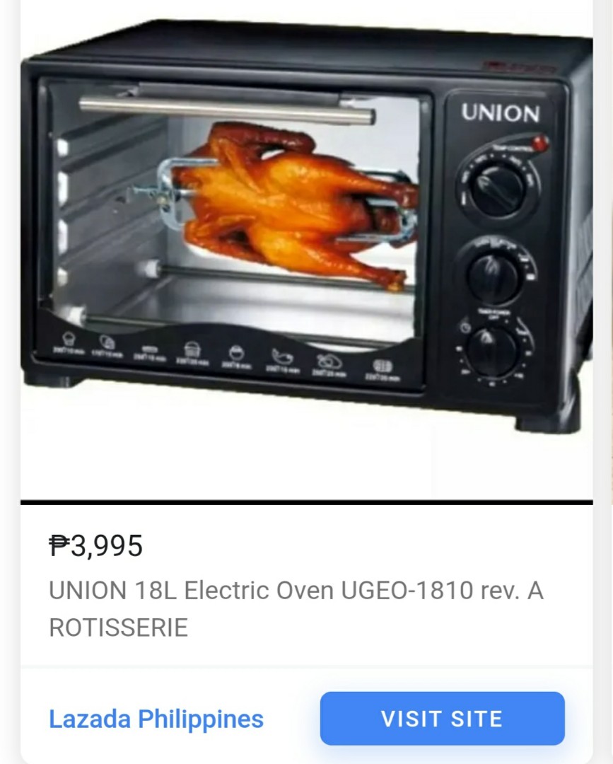 Union 18L Electric Oven, TV & Home Appliances, Kitchen Appliances ...