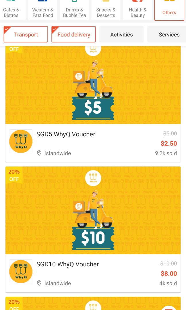 WhyQ voucher, Tickets & Vouchers, Vouchers on Carousell