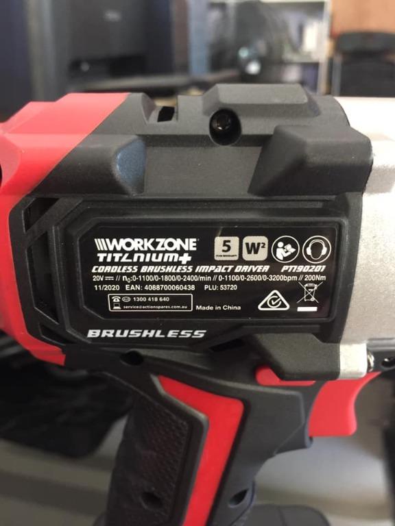Workzone 20V Cordless Brushless Hammer Drill & Impact Driver Kit ...