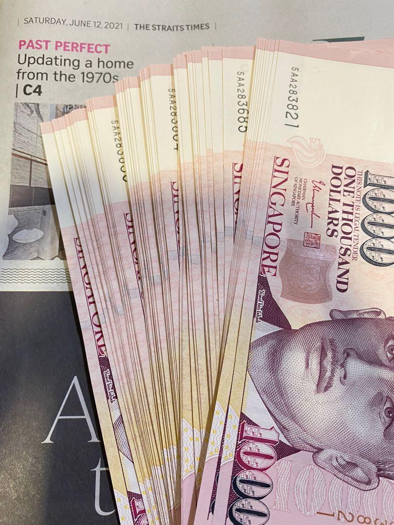 1000 sgd singapore portrait notes, Hobbies & Toys, Memorabilia ...