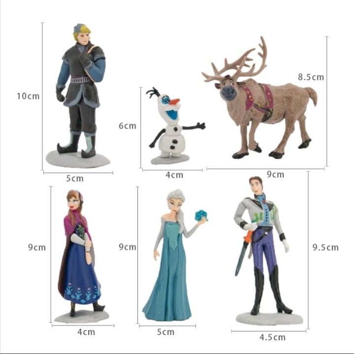 6pcs Frozen Figure Cake Toppers Disney Figures Elsa Olaf Anna, Looking ...
