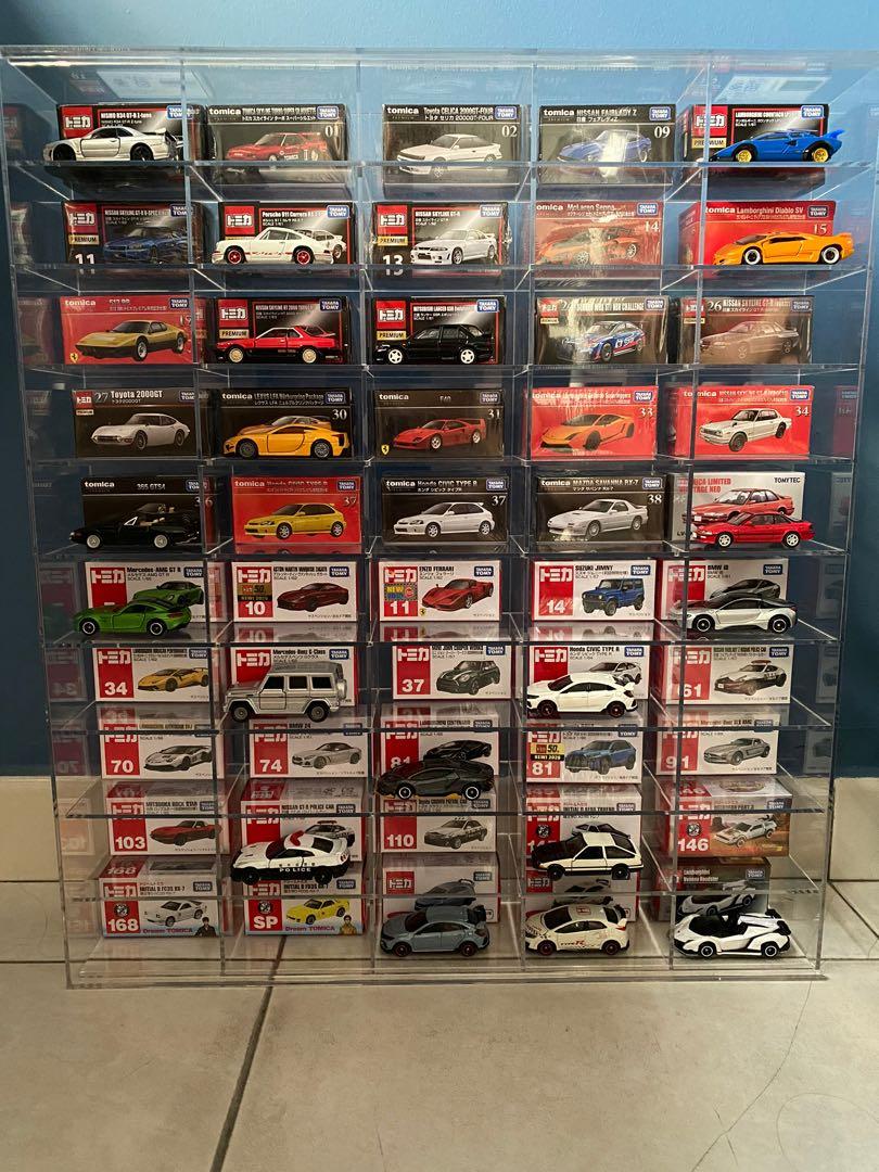 Acrylic Display Case Tomica Diecast Toy Cars Sliding Door, Hobbies ...
