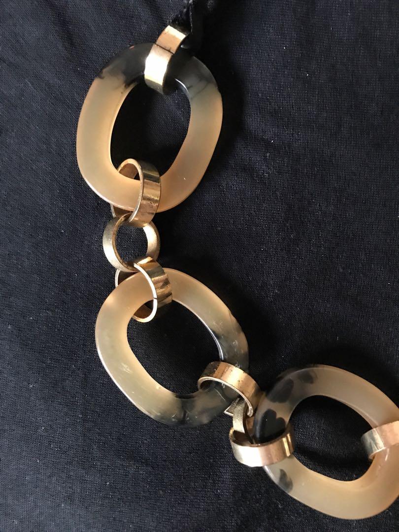 Acrylic “Tortoise Shell” Link Necklace, Women's Fashion, Jewelry ...