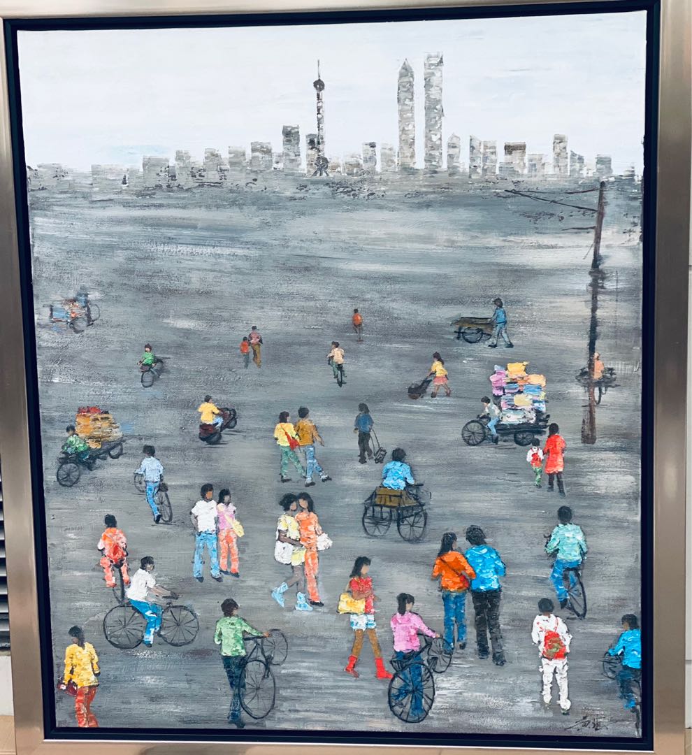 Beijing oil painting signed by master 125x145 cm, Furniture & Home ...