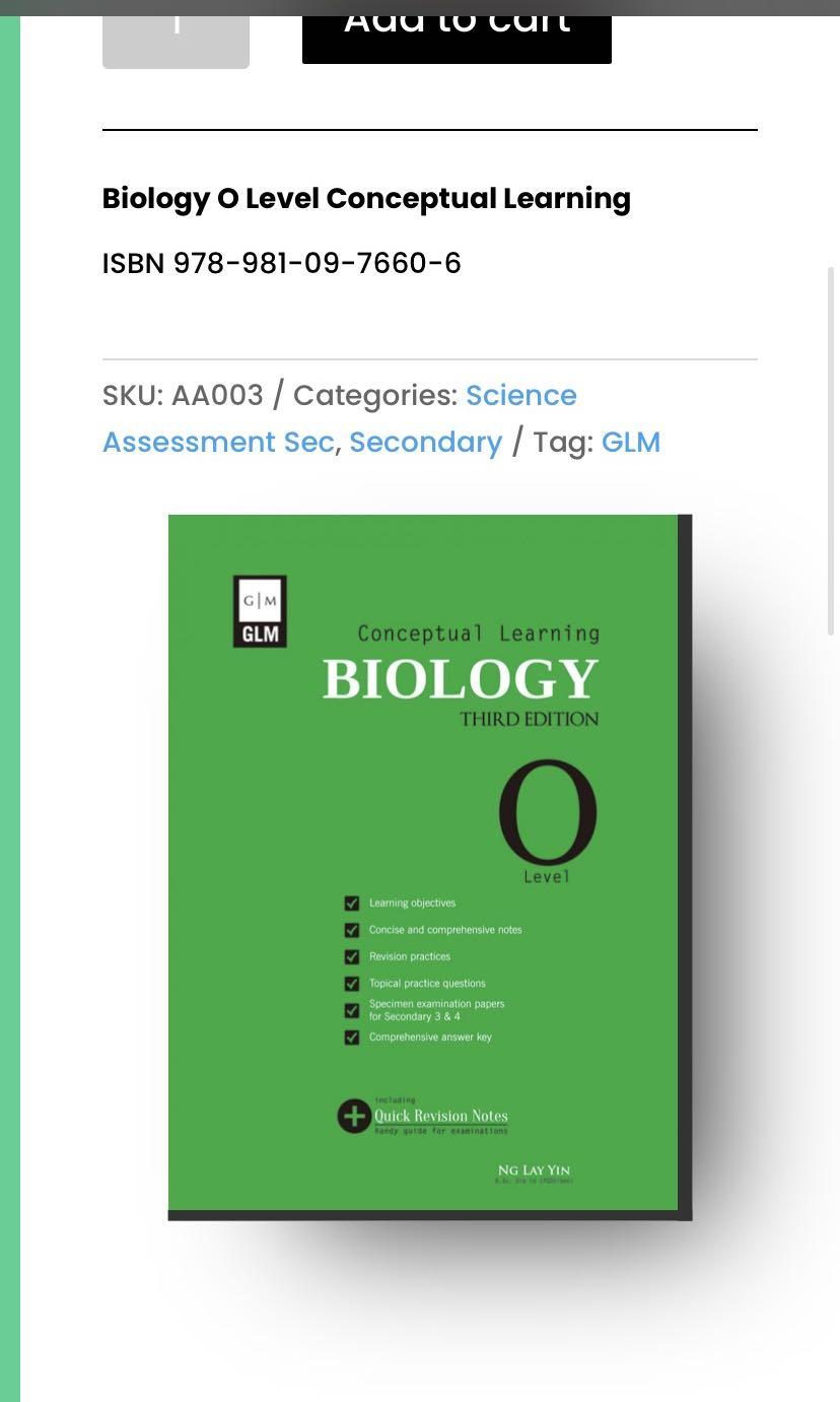 BRAND NEW! GLM Biology O Level Conceptual Learning, Hobbies & Toys ...