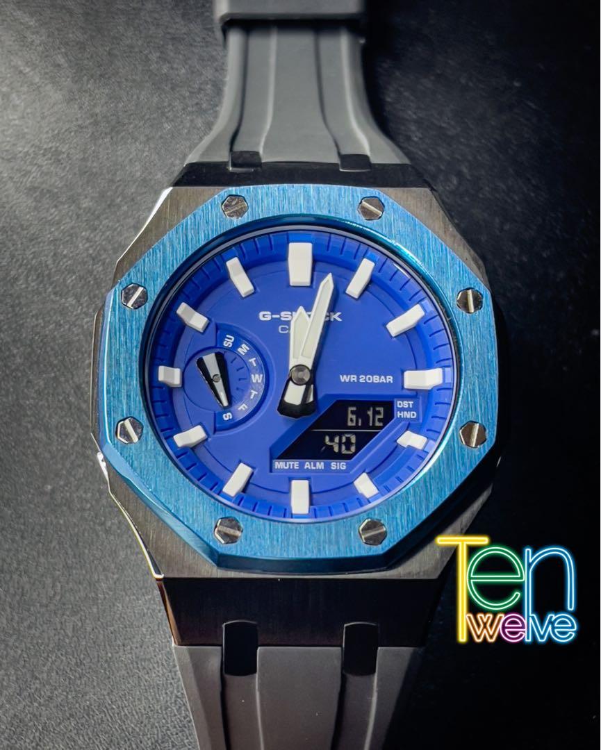 Casio G-Shock GA2100 GA2110 GA-2100 GA-2110 CasiOak Jelly Blue Mod, Men ...