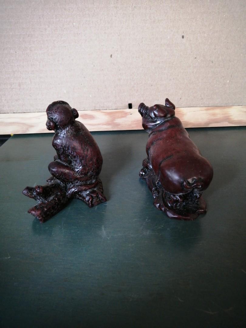Chinese Zodiac Animals - Monkey & Pig, Everything Else on Carousell