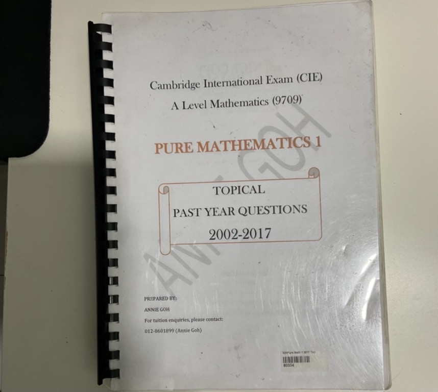 CIE A Levels P1 Pure Mathematics topical past year questions, Hobbies ...