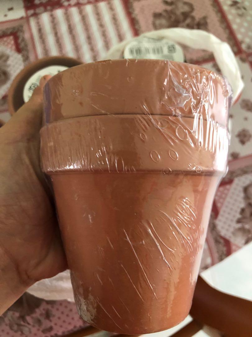 Daiso Terracotta Pots, Furniture & Home Living, Gardening, Pots ...