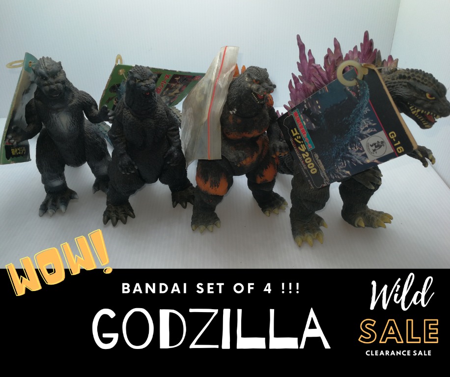 Godzilla Vintage Action Figure fr Bandai - Set of 4 !!!, Hobbies & Toys ...