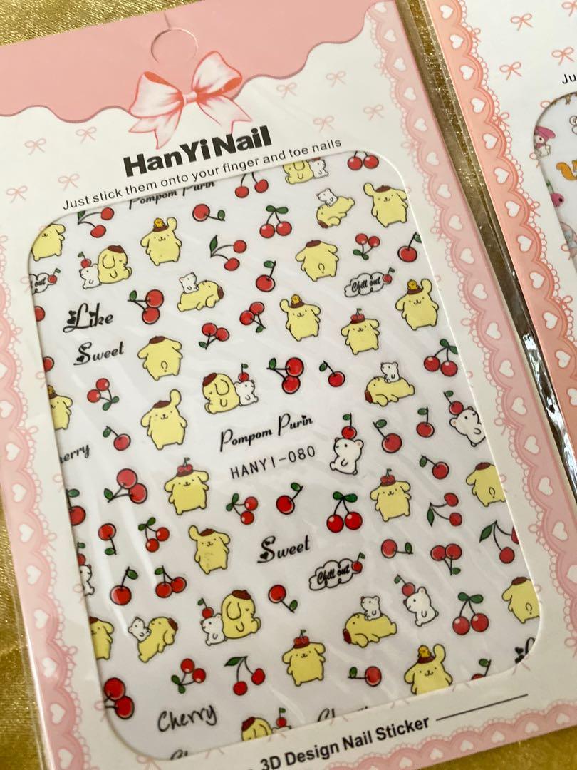 My Melody Pompompurin Nail Stickers, Beauty & Personal Care, Hands ...