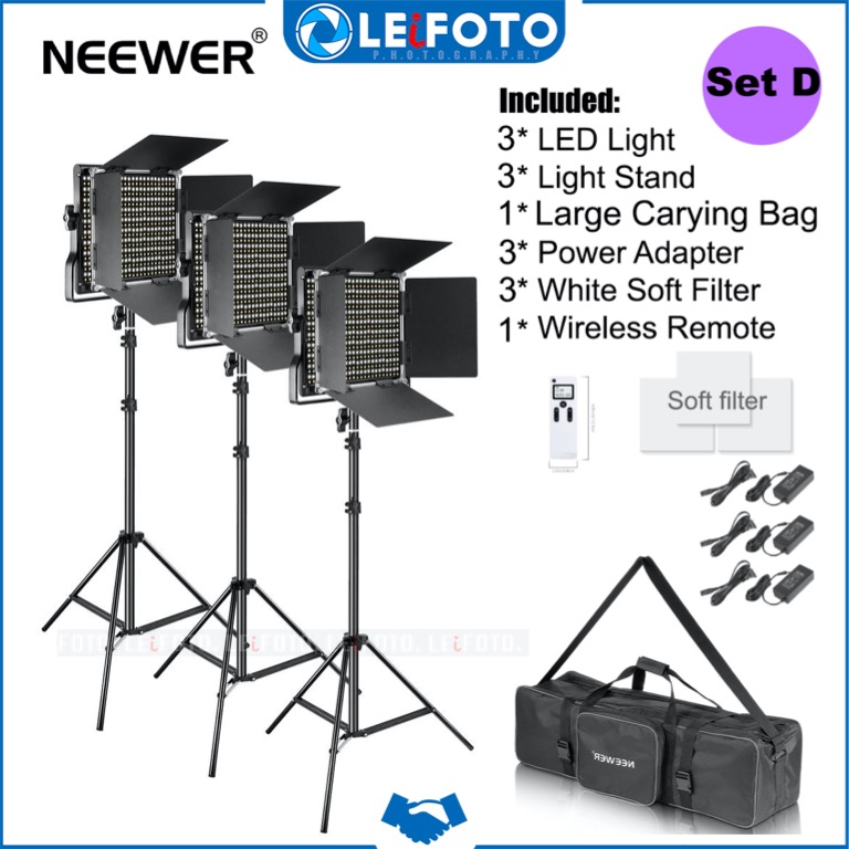 Neewer 3pack NL660 Bi-Color LED light with 2.4G wireless remote ...