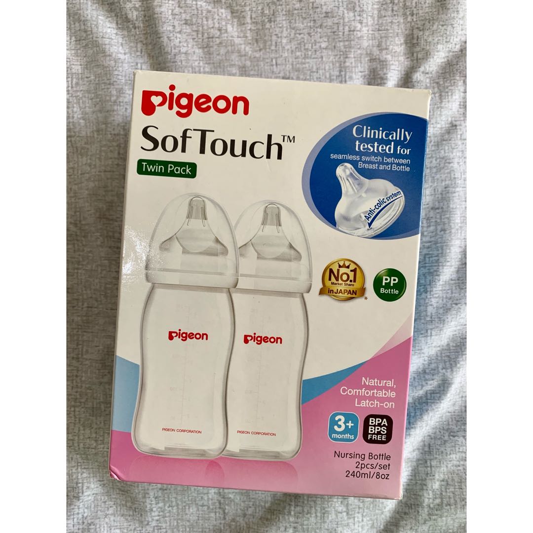 Pigeon Peristaltic Plus Wideneck Bottle 240ml (Twin Pack), Babies & Kids, Nursing & Feeding ...