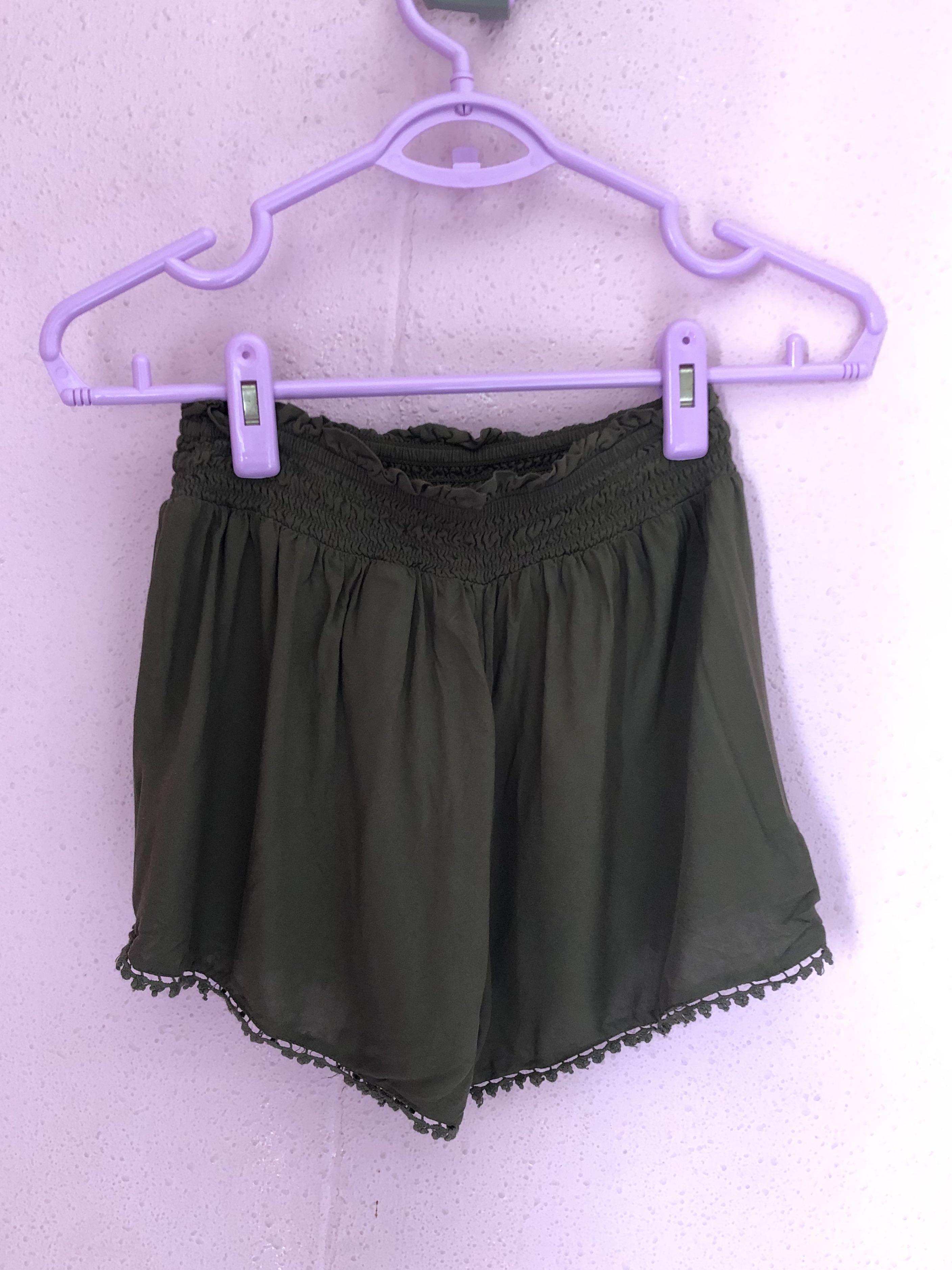 Primark Crochet Army Green Shorts, Women's Fashion, Bottoms, Shorts on ...