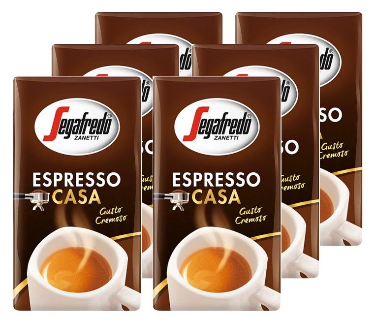 SET OF 6 - Segafredo Espresso Casa Ground Coffee, 250g pack, Food ...