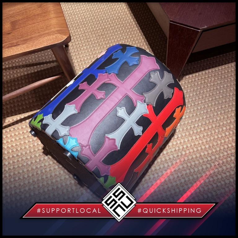 SSNUP7 - Chrome Hearts - Cross Patch Leather Stool, Furniture & Home ...