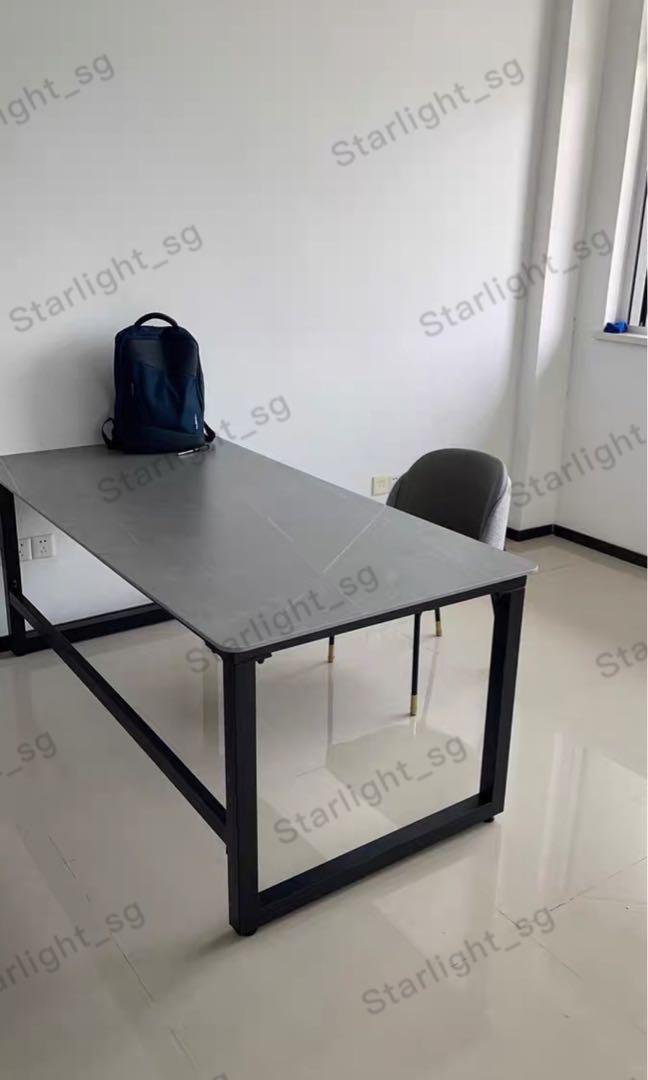 Study Table Sintered Stone Marble Design Office Table Computer Table, Furniture & Home Living ...
