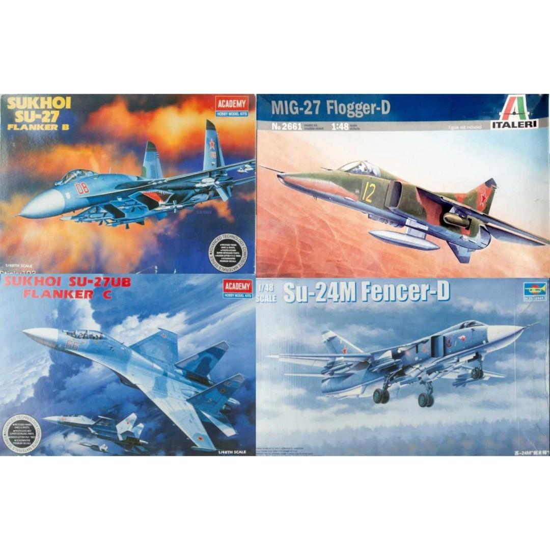 Sukhoi Su-27, Su-27 UB , Mig-27 , Su-24 1/48 Academy & Trumpeter ...