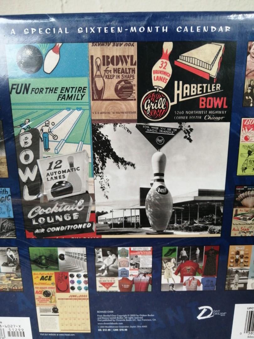 Vintage Style Bowling Calendar, Hobbies & Toys, Memorabilia ...