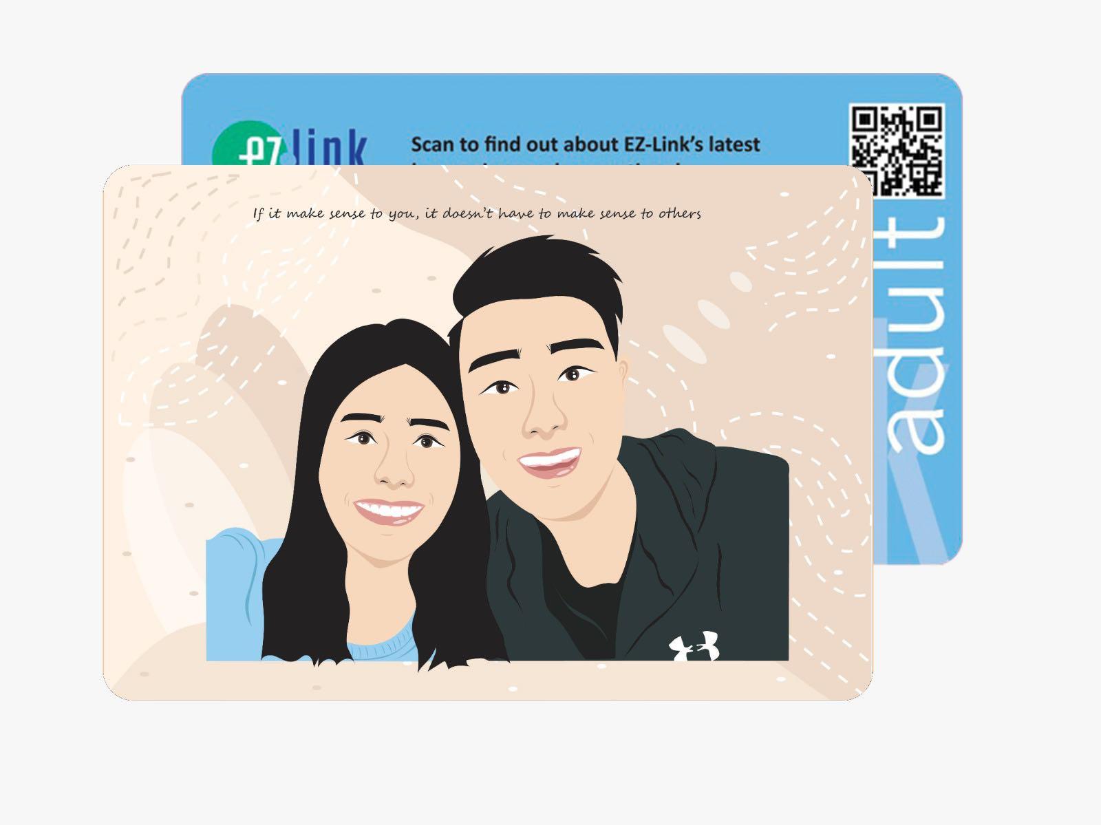 Custom EZ-Link Nets Flashpay card Minimalist illustration Caricature ...