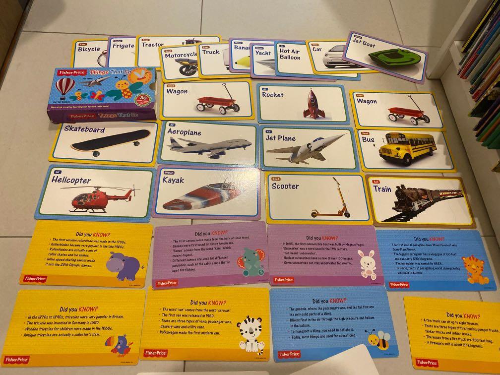 Fisherprice Flash Cards Things That Go (30), Hobbies & Toys, Books ...