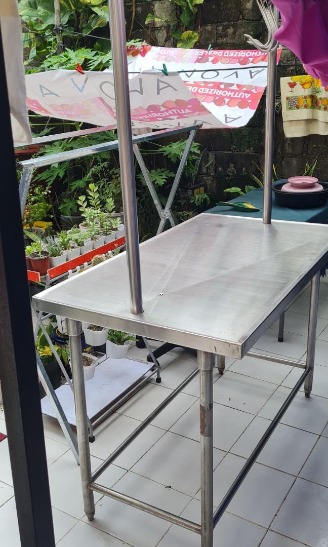Full Stainless Meat Shop Table with Hooks, Everything Else, Others on ...