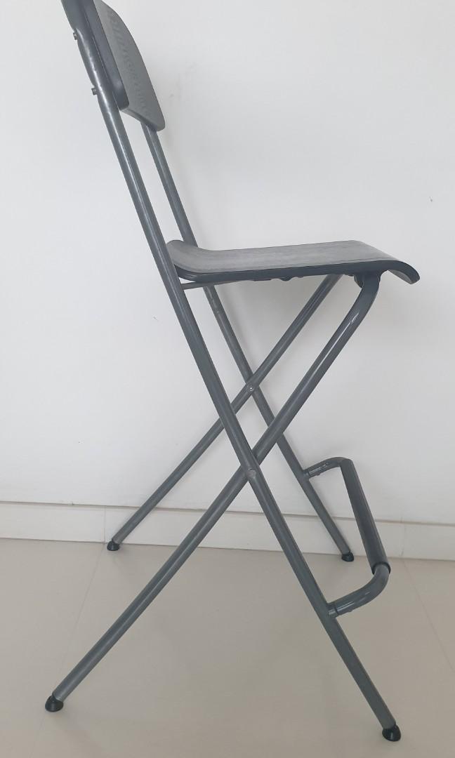 Ikea - FRANKLIN Bar stool with backrest, foldable, Furniture & Home ...