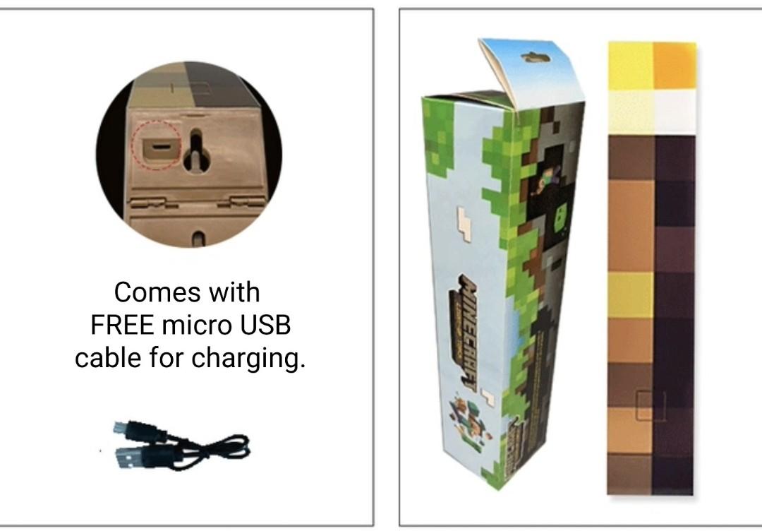 (PO) Minecraft USB Torch, Hobbies & Toys, Memorabilia & Collectibles ...