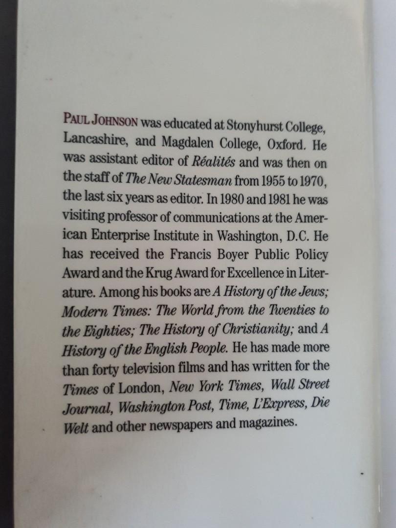 Intellectuals by Paul Johnson, Hobbies & Toys, Books & Magazines ...