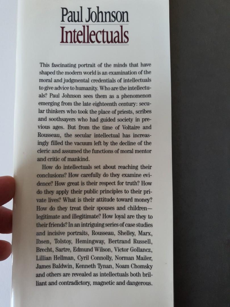 Intellectuals by Paul Johnson, Hobbies & Toys, Books & Magazines ...